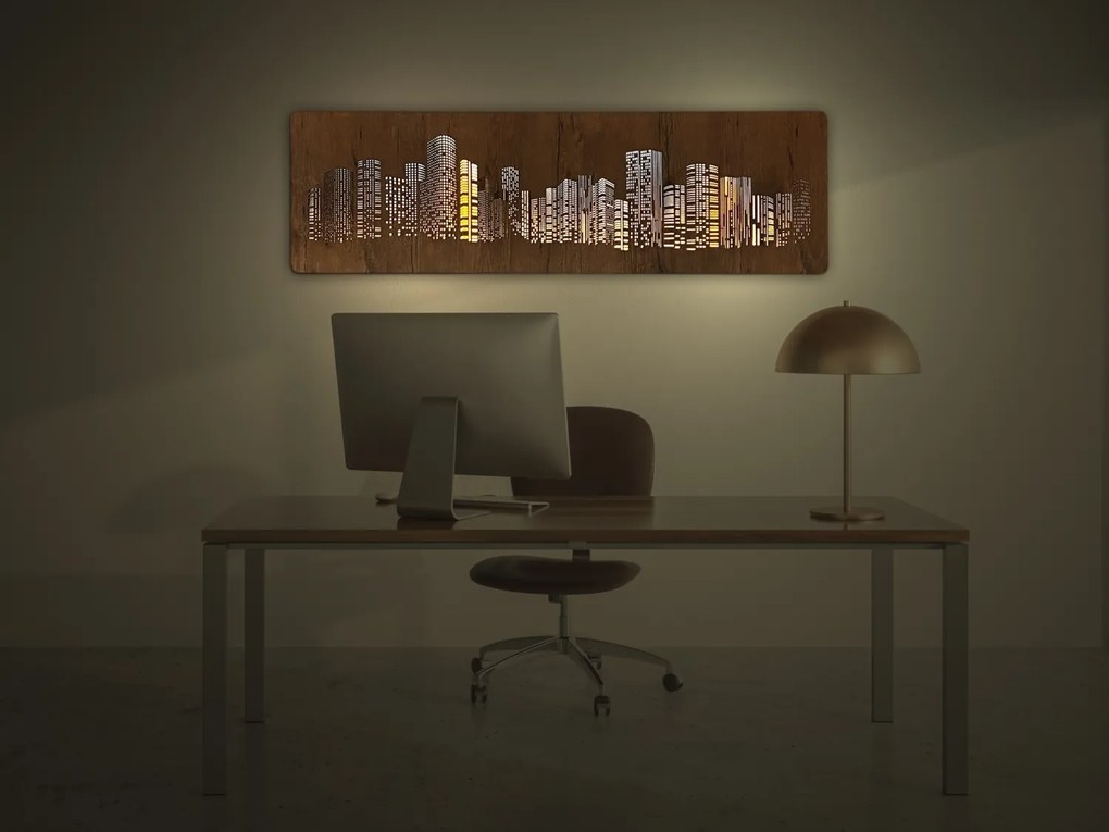 Li-Go "Mrakodrapy" světelný obraz 230V 125x40 cm provedení povrchu: bříza