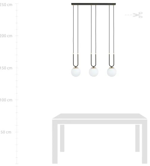 Lustr na lanku GLAM 3xE14/10W/230V černá