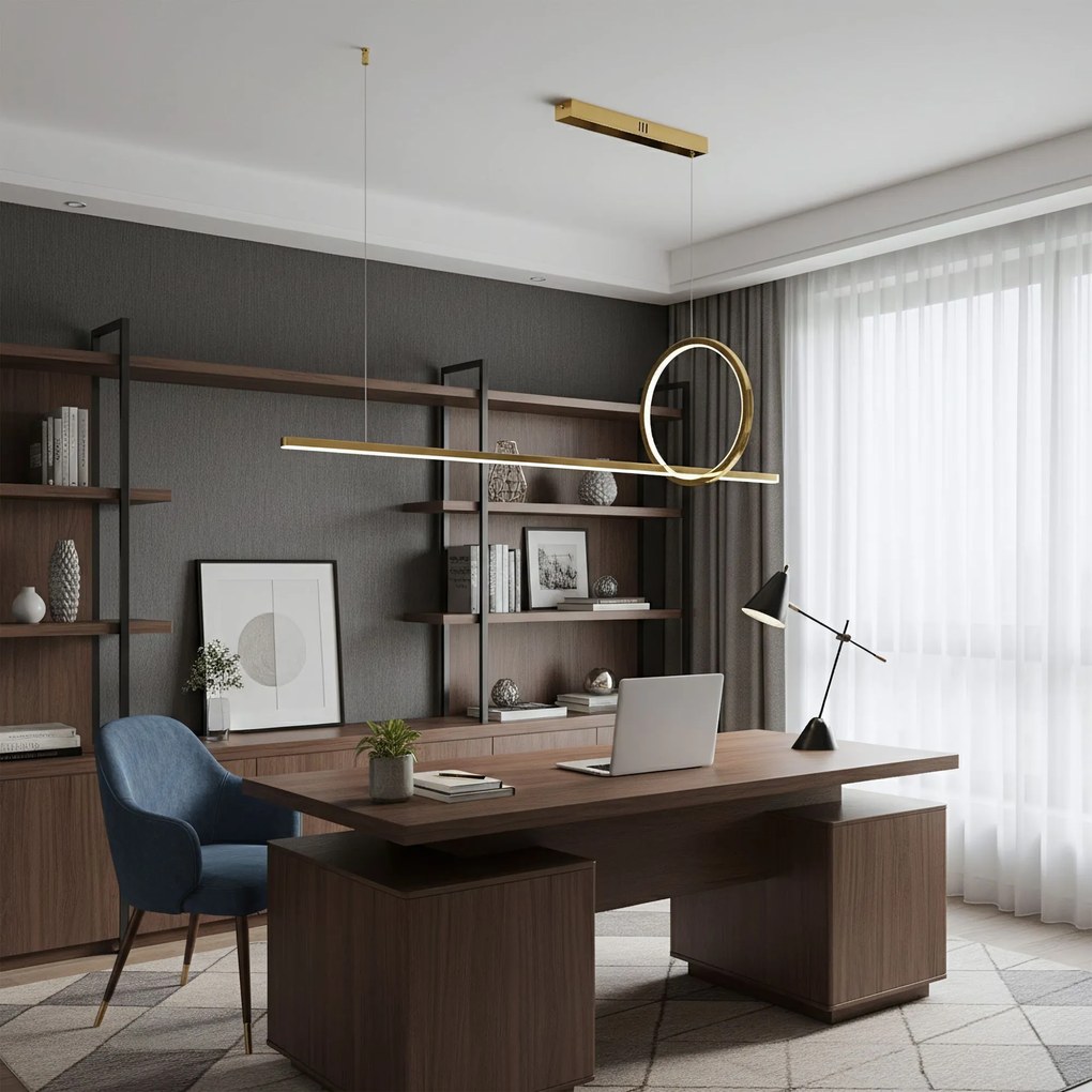 Toolight Závěsné moderní LED osvětlení D92 LHJ111-CP C zlatá kartáčovaná