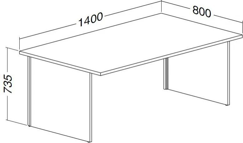 Stůl ProOffice A 140 x 80 cm, divoká hruška