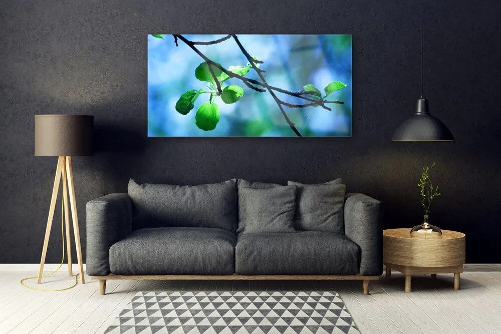 akrylový obraz Větev Listy Rostlina Příroda 120x60 cm