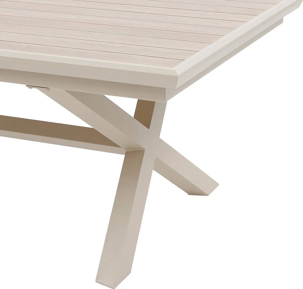 DEOKORK Hliníkový stůl BERGAMO 220/279 cm (ivory)