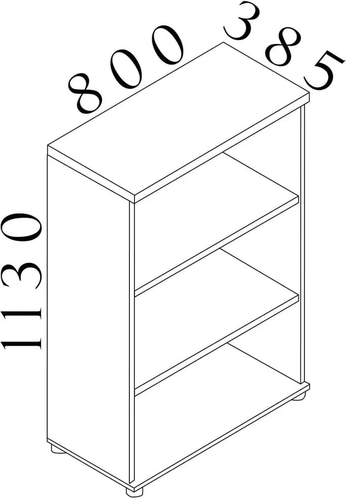 Střední skříň Visio LUX 80 x 38,5 x 113 cm, dub