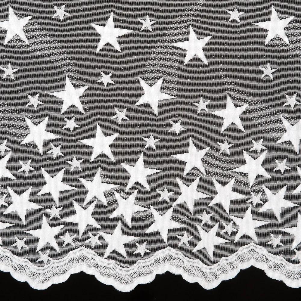 Metrážová záclona - Vánoční hvězda 160 obšít okraje  a našít stužku 7,5cm