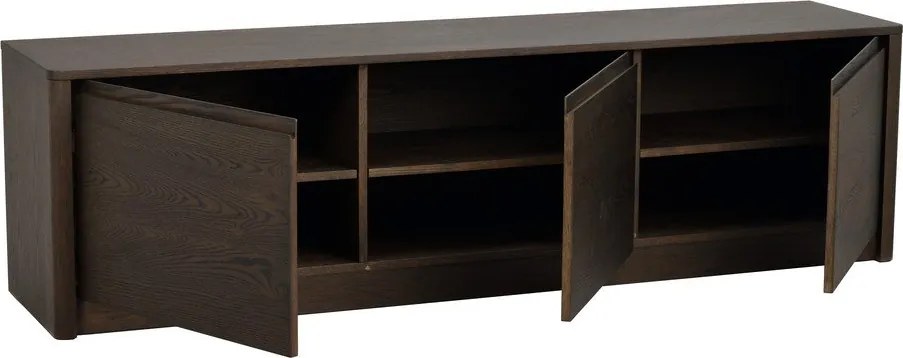 Komoda v dekoru dubu v tmavě přírodní barvě 180x50x40 cm Melstone – Rowico