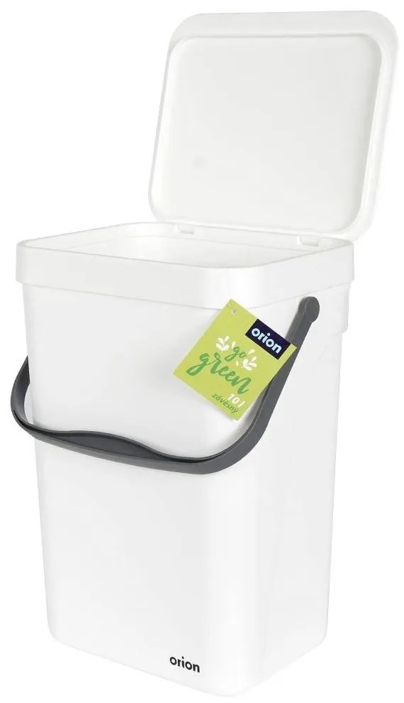 Orion Závěsný kuchyňských koš na dvířka, na bio odpad, s víkem 10l - bílý