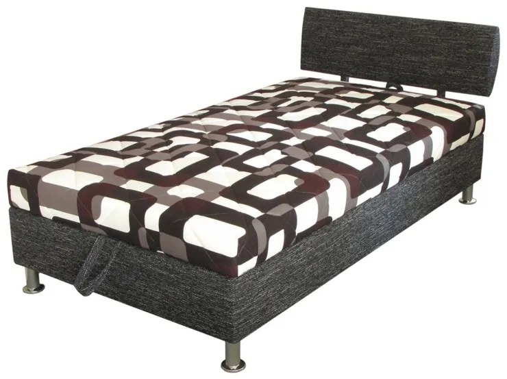 Studentská postel s čelem 110 x 200 s matrací ALFA - X 10 černá