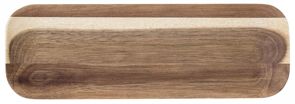 Bloomingville Dřevěný servírovací tác Bradley 30 cm, hnědá barva, přírodní barva, dřevo