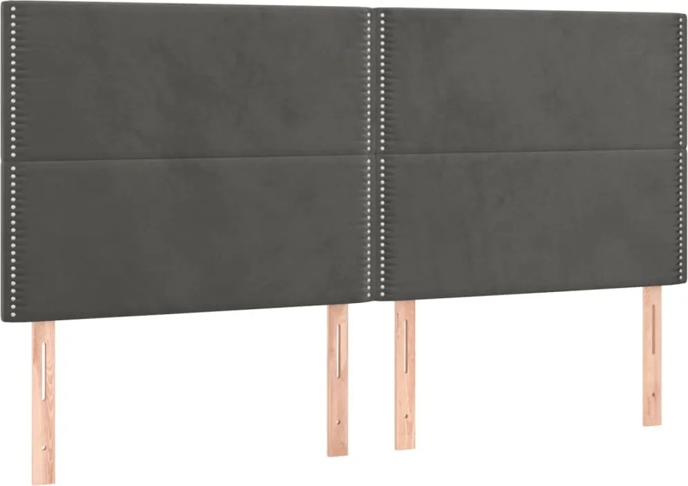 Box spring postel s matrací a LED tmavě šedá 160x200 cm samet 3136072