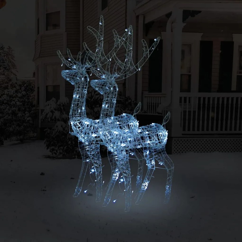 Vánoční dekorace akryloví sobi 2 ks 120 cm teplé chladná bílá,  3154345