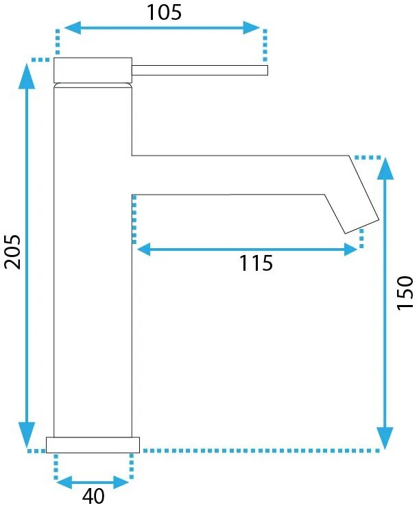 Rea Foss, umyvadlová baterie h-205, černá matná, REA-B5317