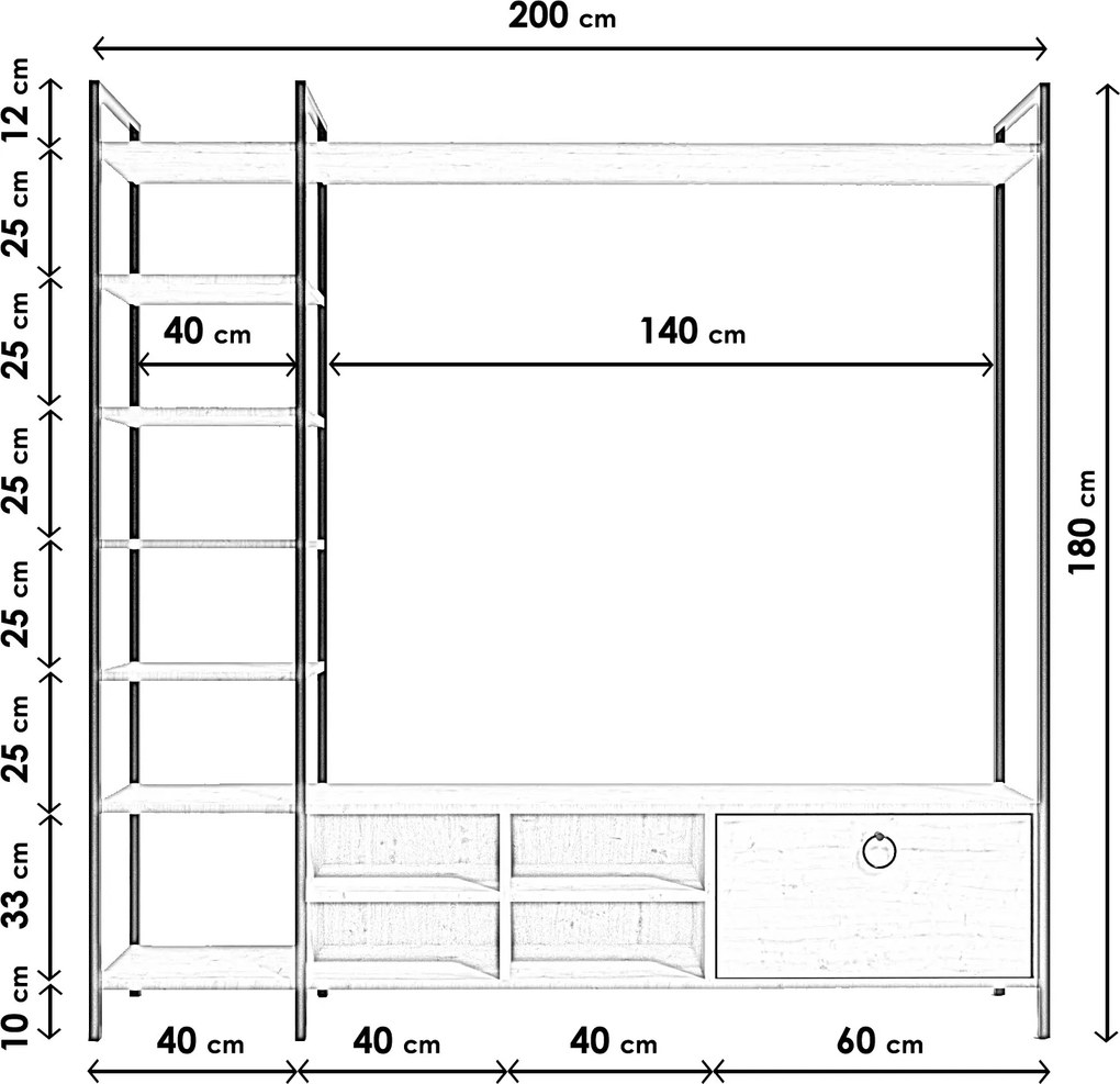 Kalune design Televizní stěna MAT 285LCV1136