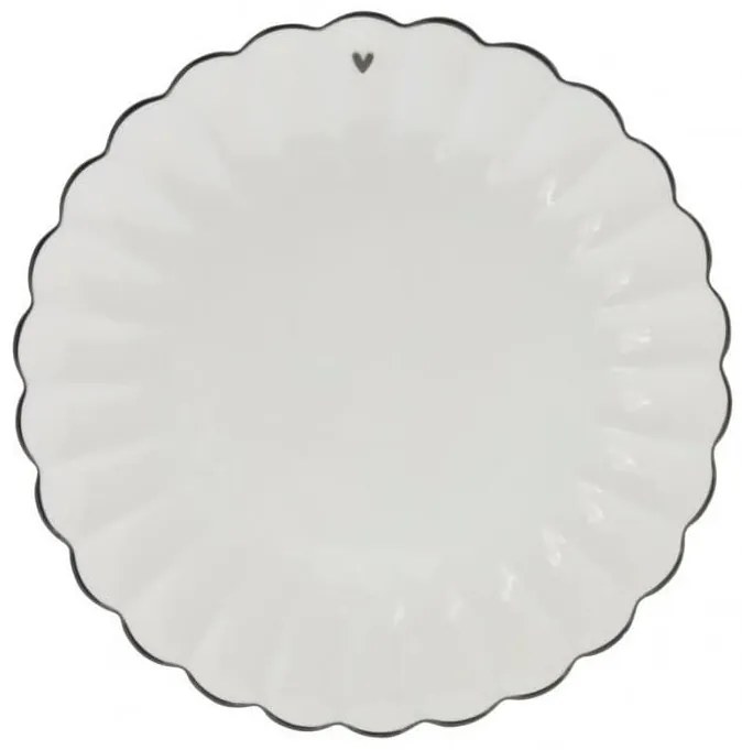 Bastion Collections Keramický talíř Pleated White 23 cm, bílá barva, keramika