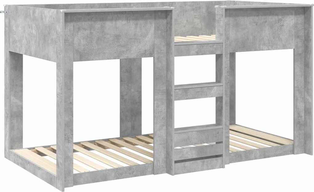 Patrová postel pro děti Betonově šedá 75 x 190 cm 3410390