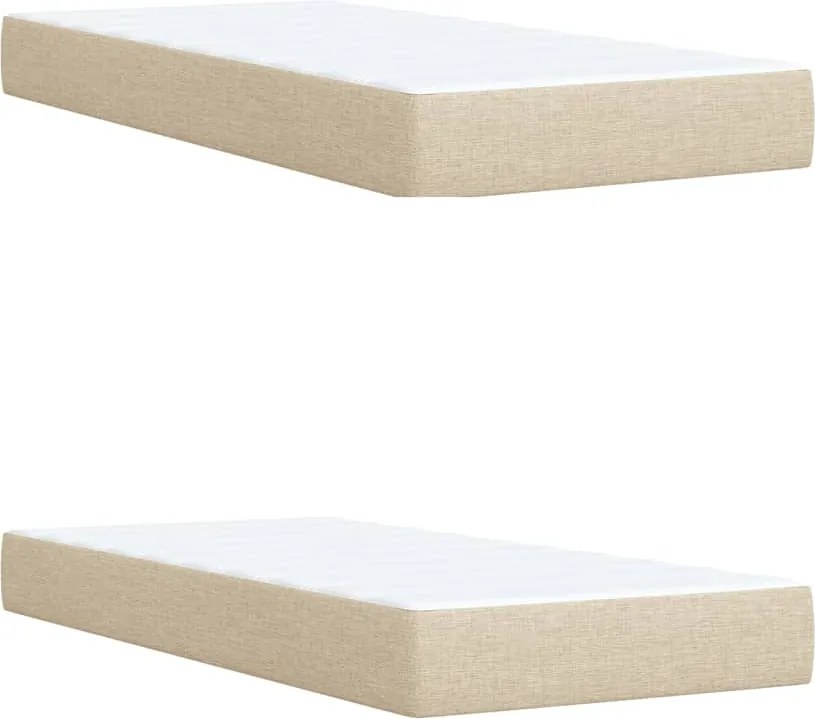 Box spring postel s matrací krémová 200x200 cm textil 3286007