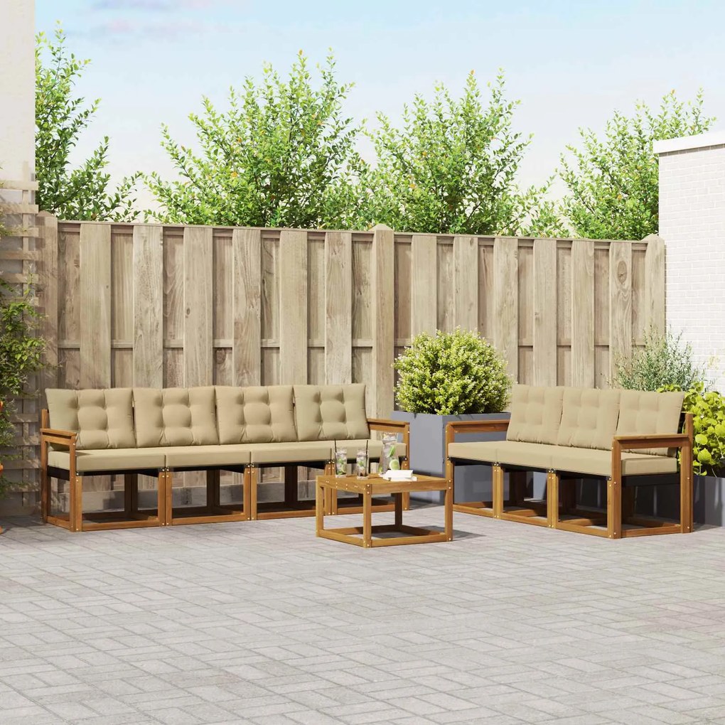 Venkovní pohovková souprava 8 ks Přirozená a Béžová 3368468