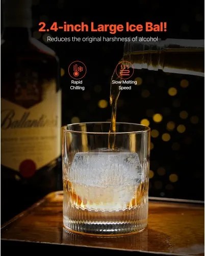 Ice Diamond Lisovač ledových koulí 6,1 cm Diamond Lisovací sada ledu pro whisky
