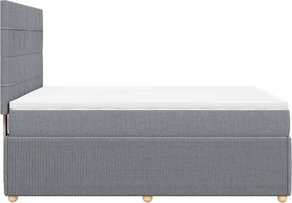 Box spring postel s matrací světle šedá 140 x 190 cm textil 3294351