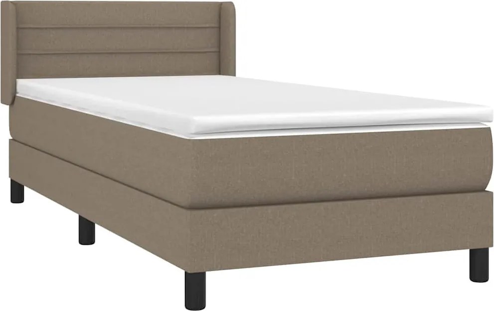 Box spring postel s matrací taupe 100 x 200 cm textil 3129773