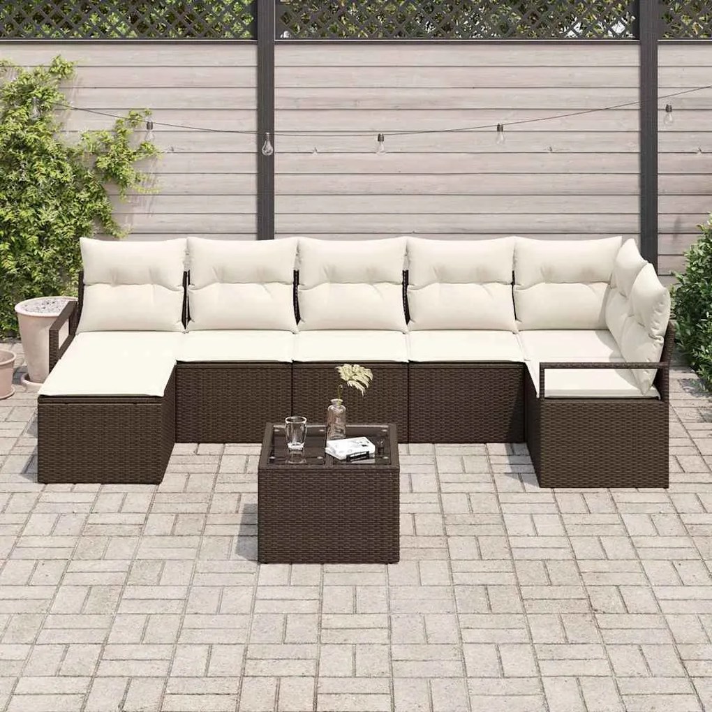 Set pohovek 8 ks Hnědá polyratan 3346478