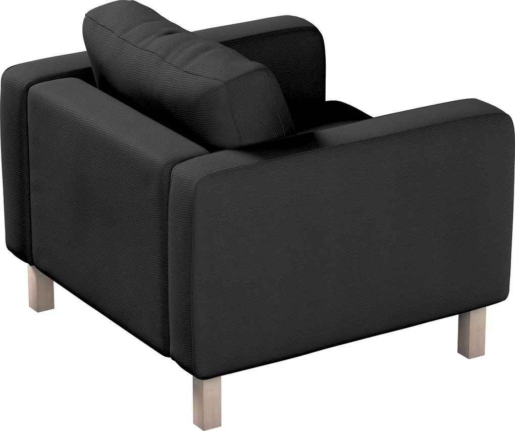 Potah na křeslo IKEA Karlstad, krátký barva černá látka pletený vzor