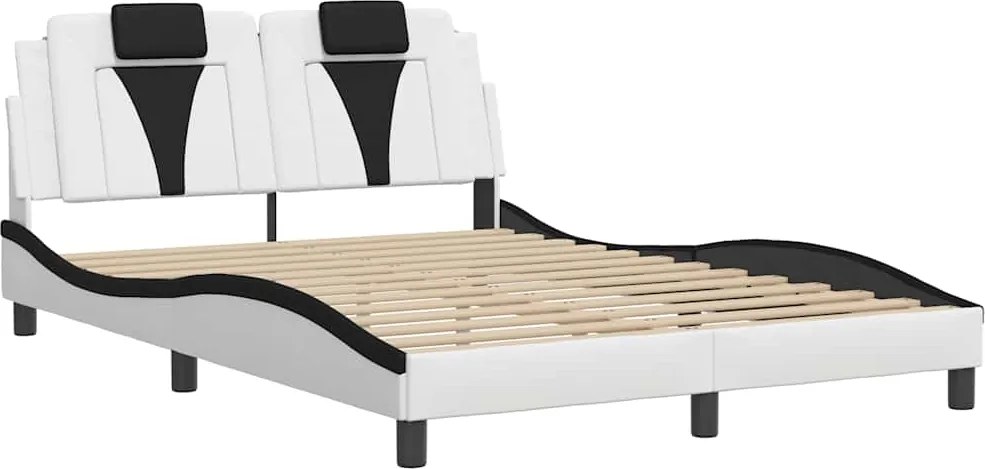 Rám postele Viana bez matrace bílý a černý 140 x 200 cm umělá kůže 3208102