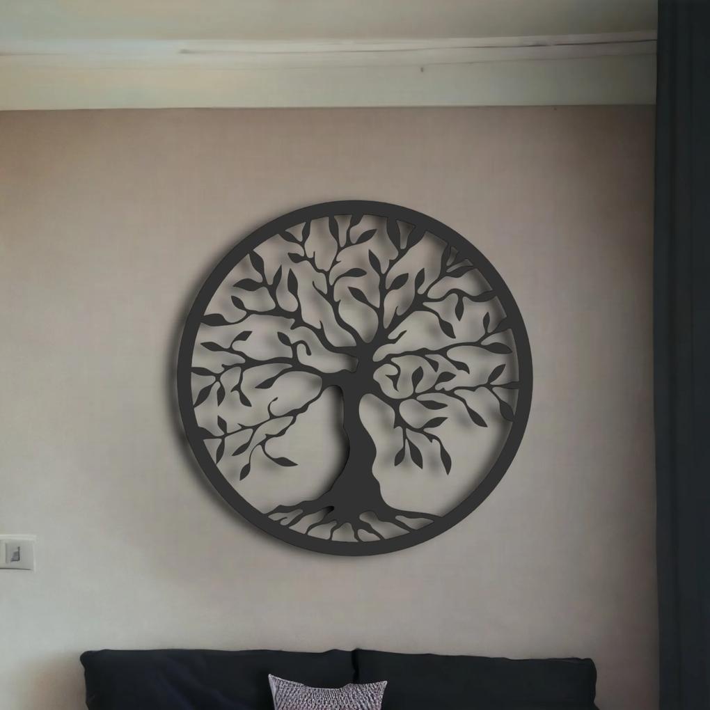 Strom života 2 - kovový obraz na zeď Velikost: 50cm, Barva: Black