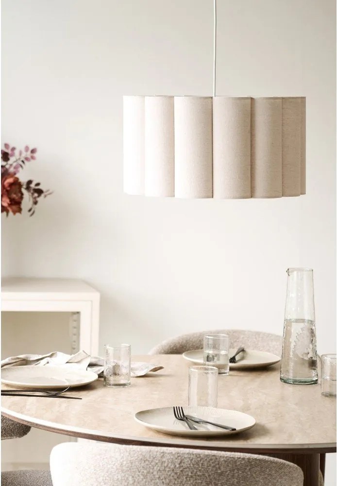 Béžové lněné závěsné svítidlo ø 45 cm Watton – House Nordic