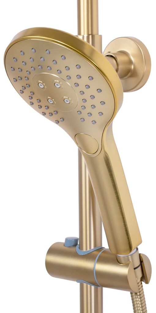 Rea Vincent, sprchový set s termostatickou baterií a dešťovou hlavicí 25cm, zlatá matná, REA-P6602