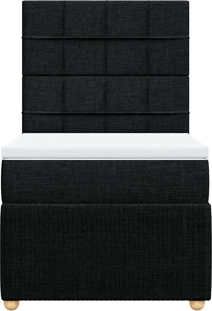 Box spring postel s matrací černá 90x200 cm textil 3291941