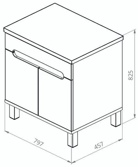 BPS-koupelny Koupelnová skříňka pod deskové umyvadlo Orion W 80-HD