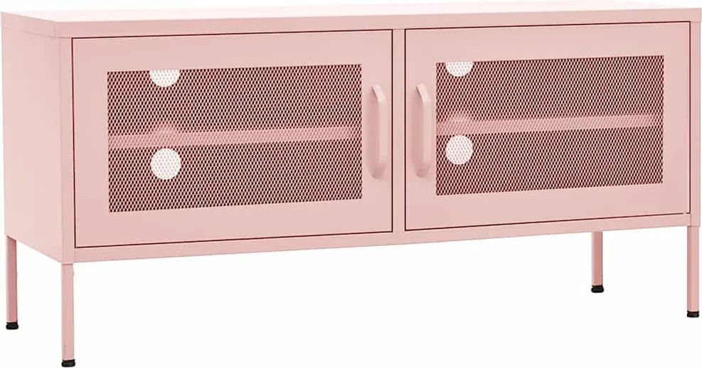 TV skříňka růžová 105 x 35 x 50 cm ocel 336238
