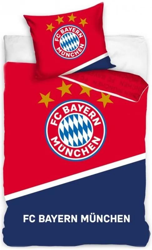 Bavlněné povlečení FC Bayern Mnichov - motiv Blau Boden - 100% bavlna - 70 x 80 cm + 140 x 200 cm - FC Bayern München