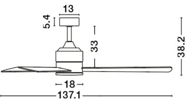 Stropní ventilátor Axel 137 dřevo s dálkovým ovládáním