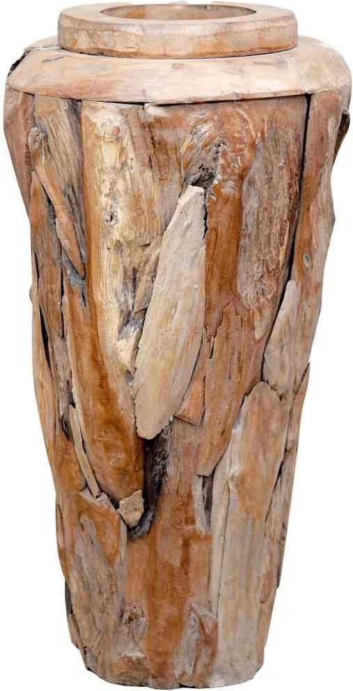 Dekorativní váza 40 x 80 cm masivní teakové dřevo 285210