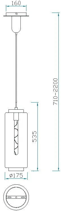 Mantra Jarras, závěsné svítidlo z měděného skla, 1x40W E27, prům. 17,5cm