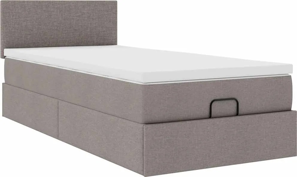 Osmanský rám postele s matrací taupe 90x190cm textil 3311342