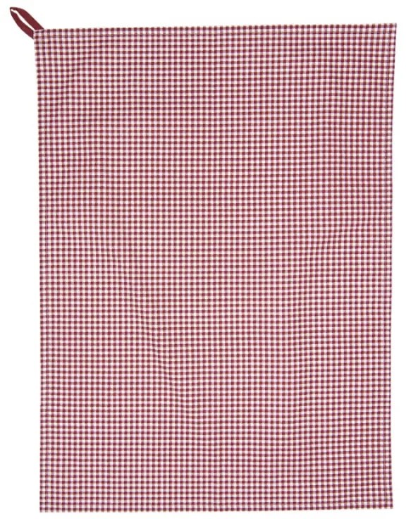 Červená kostkovaná utěrka Romantic Roses – 50x70 cm