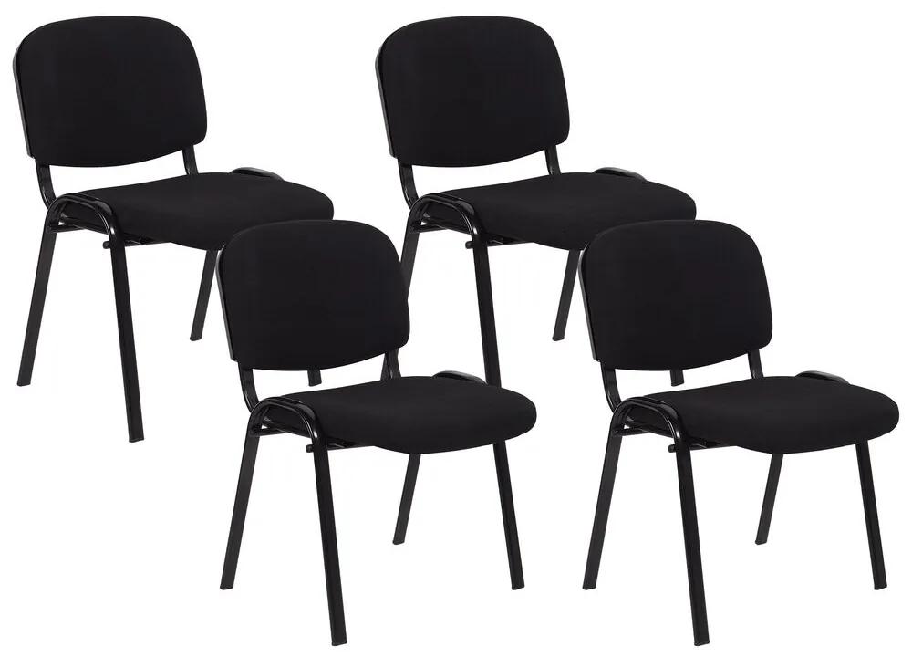 Sada 4 látkových konferenčních židlí černé CENTRALIA Beliani