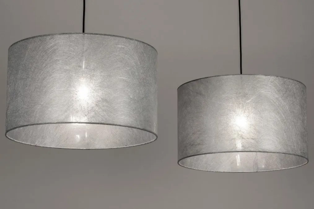Závěsné designové svítidlo nad jídelní stůl Duo Silver and Black Unima
