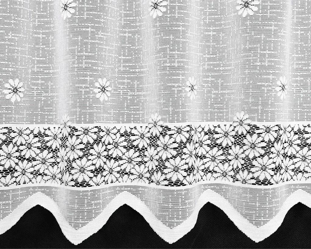 Forbyt žakárová vitrážová záclona FLÓRA 607418, květinový vzor, s bordurou, bílá, výška 60cm (v metráži)