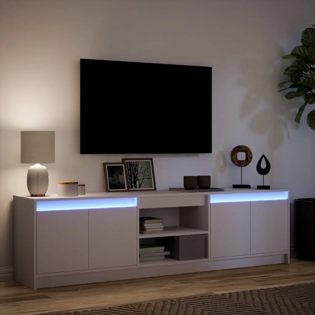 TV skříňka s LED bílá 180 x 34 x 50 cm kompozitní dřevo 3307912