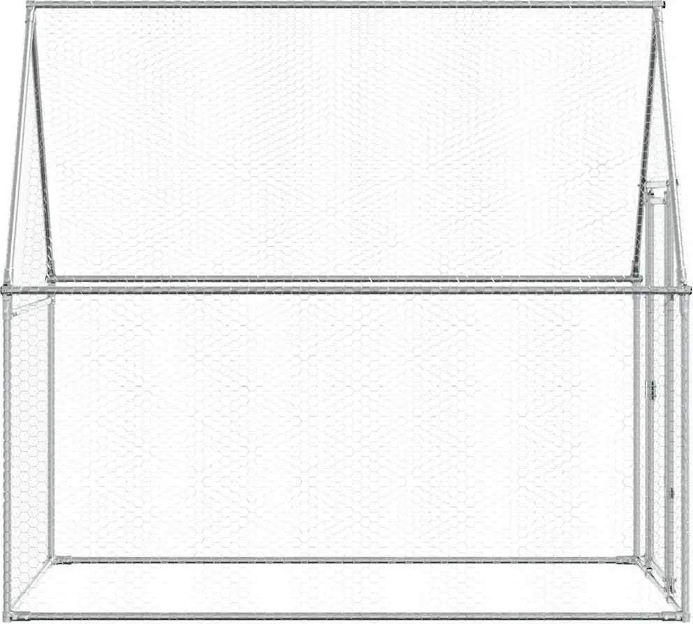 Klec pro kuřata stříbrná 200 x 100 x 190 cm pozinkovaná ocel 172550