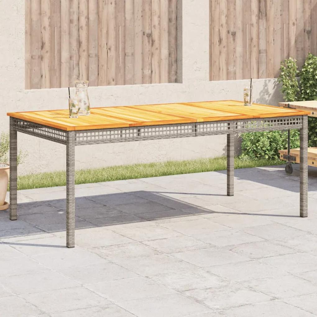 vidaXL Zahradní stůl šedý 180 x 90 x 75 cm polyratan akáciové dřevo