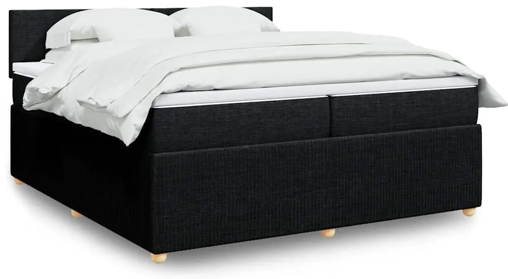 Box spring postel s matrací černá 200x200 cm textil 3289858
