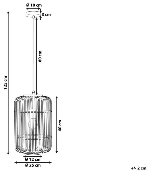 Závěsná bambusová lampa světlé dřevo AISNE Beliani