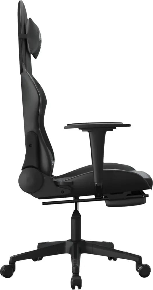 vidaXL Masážní herní židle s podnožkou umělá kůže [345465] Barva: bílá a růžová