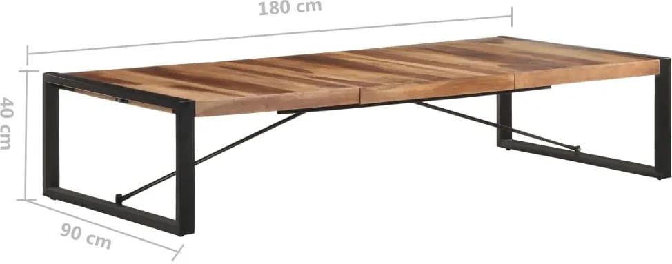 vidaXL Konferenční stolek 180x90x40 cm masivní dřevo vzhled sheeshamu [321590] Barva: Černá