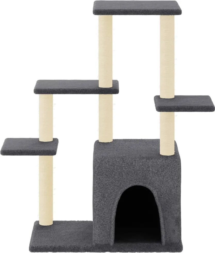 Škrabadlo pro kočky se sisalovými sloupky tmavě šedé 97,5 cm 172051