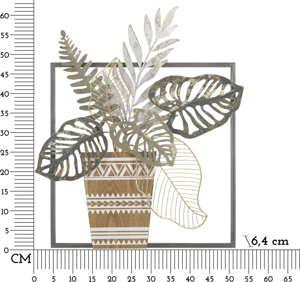 Kovová nástěnná dekorace Vaso 62,9 cm vícebarevná